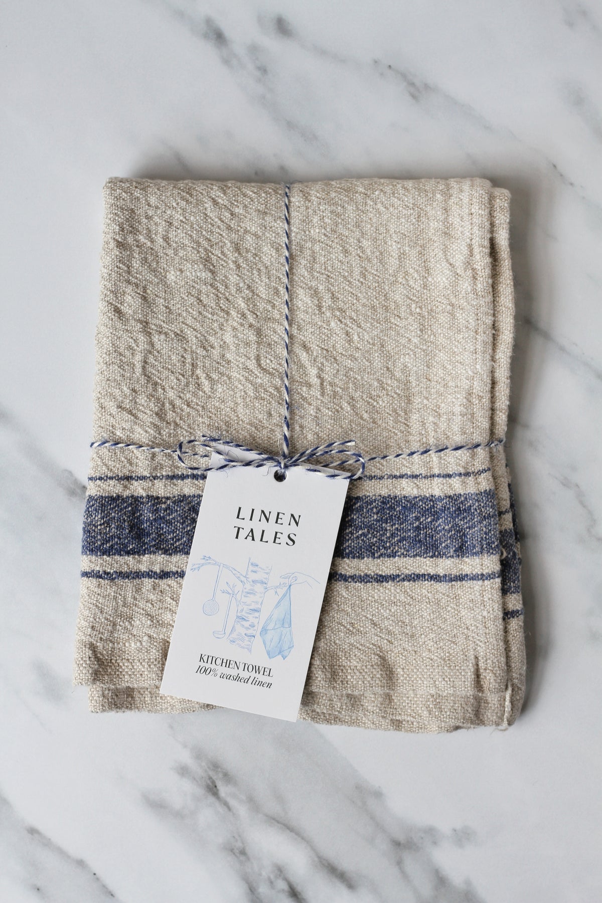 Rustic Linen Tea Towel - Blue – Hare & Wilde
