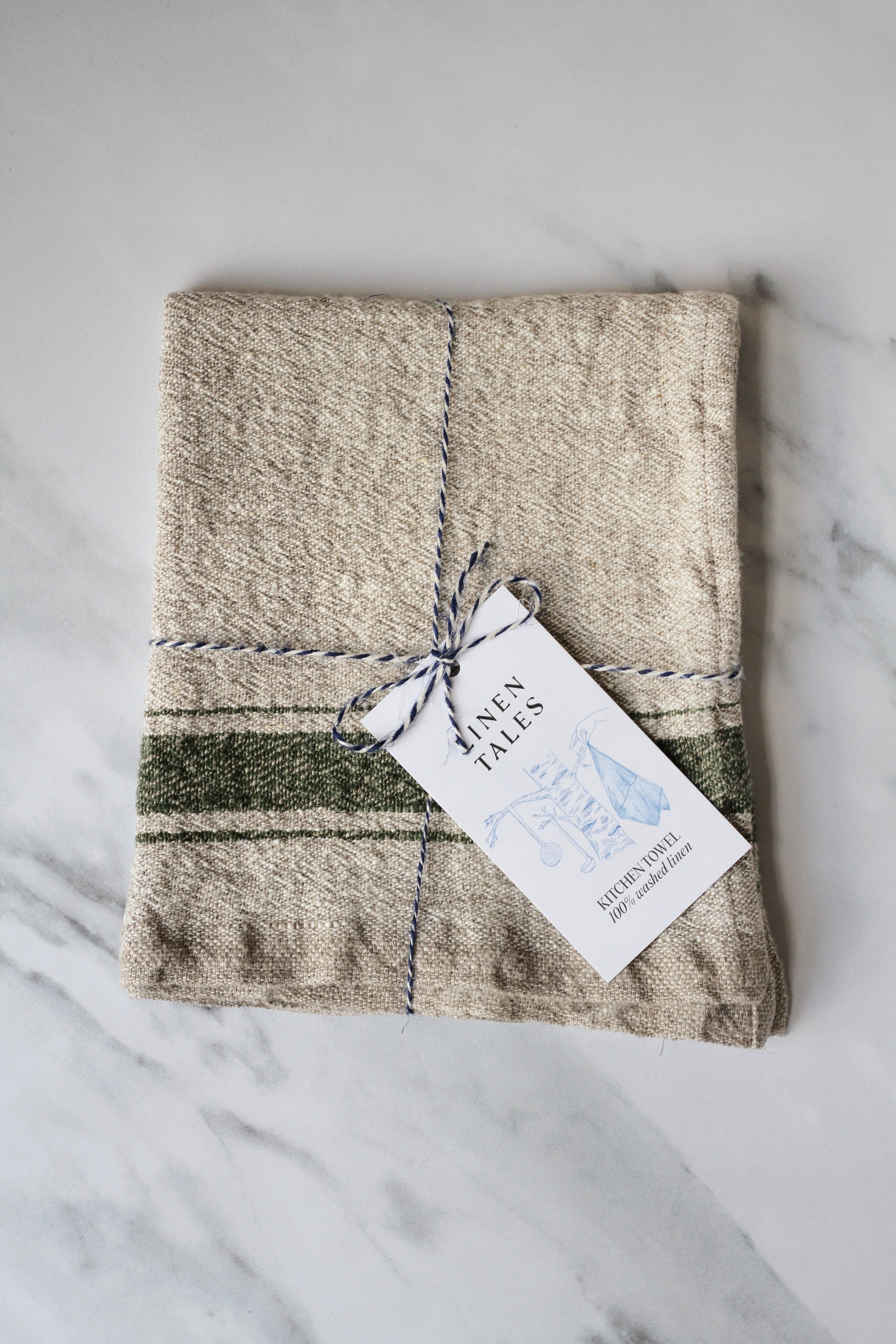 Rustic Linen Tea Towel - Green – Hare & Wilde
